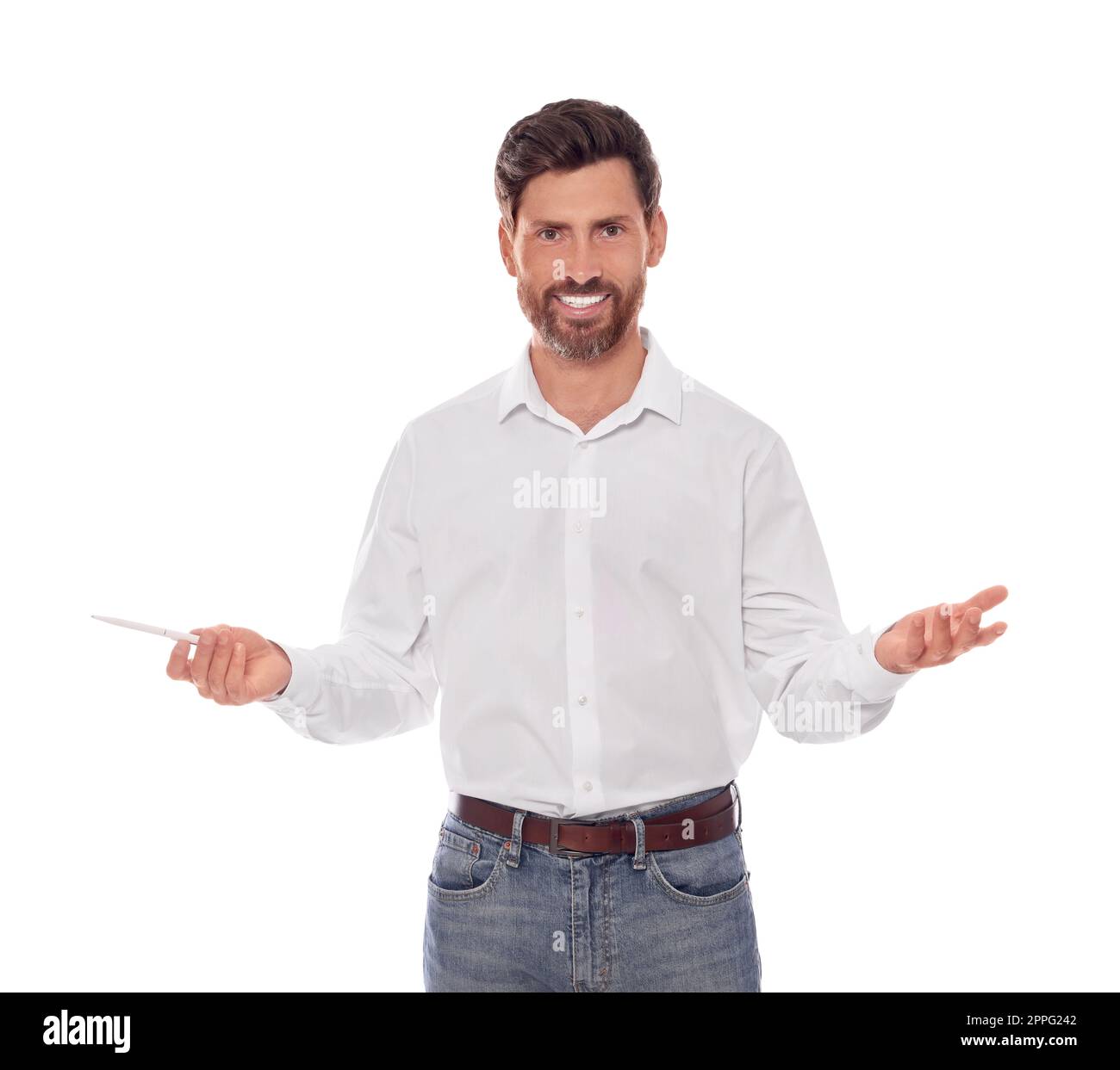 Male weather forecaster hi-res stock photography and images - Alamy