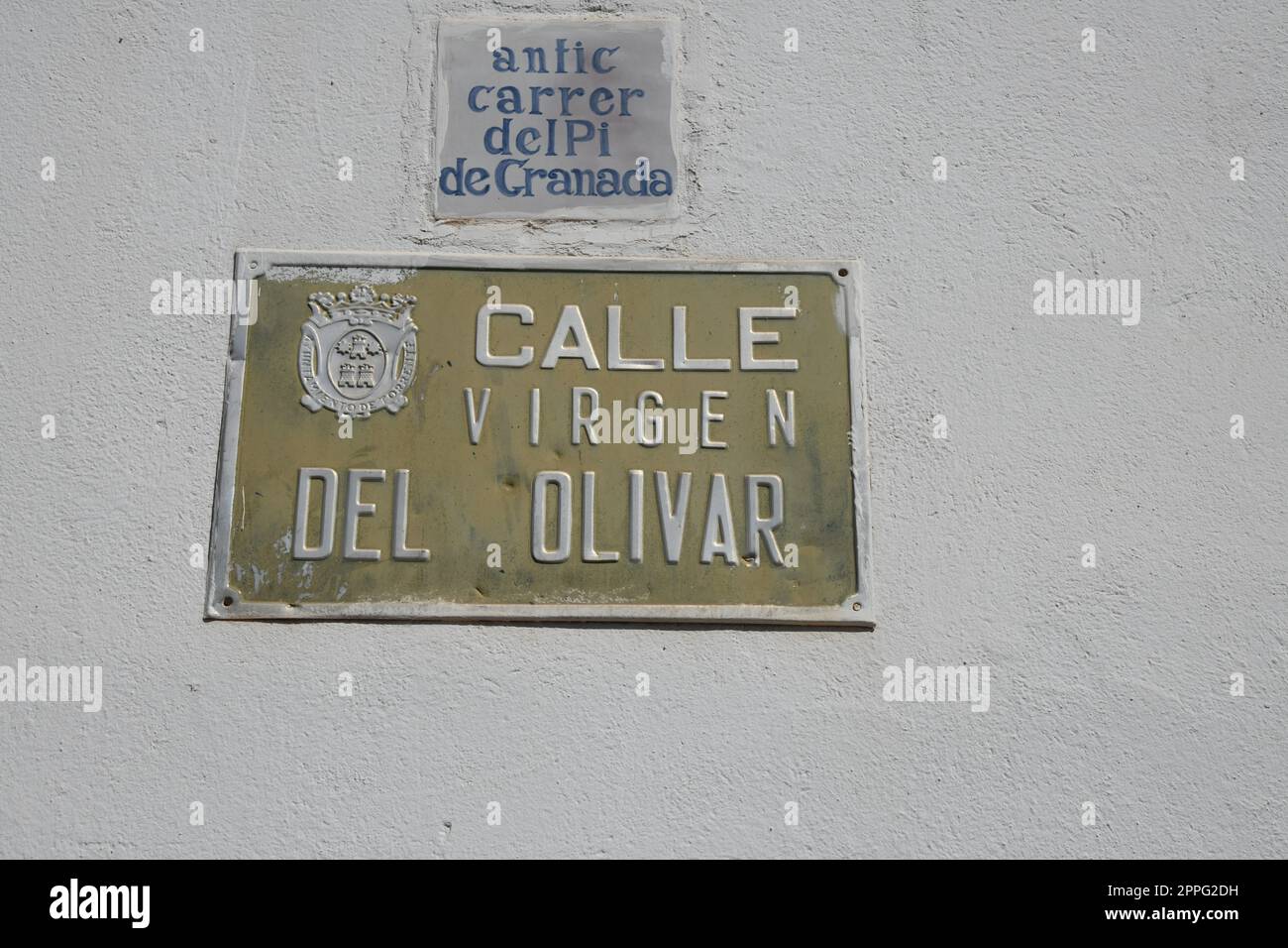 Street sign in Valencia, Valencia Province, Spain, March, 2023 Stock ...