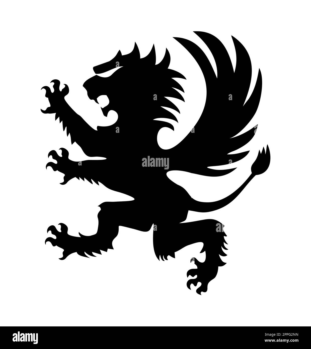 Standing Heraldic Lion Vector Sign Stock Vector Image & Art - Alamy