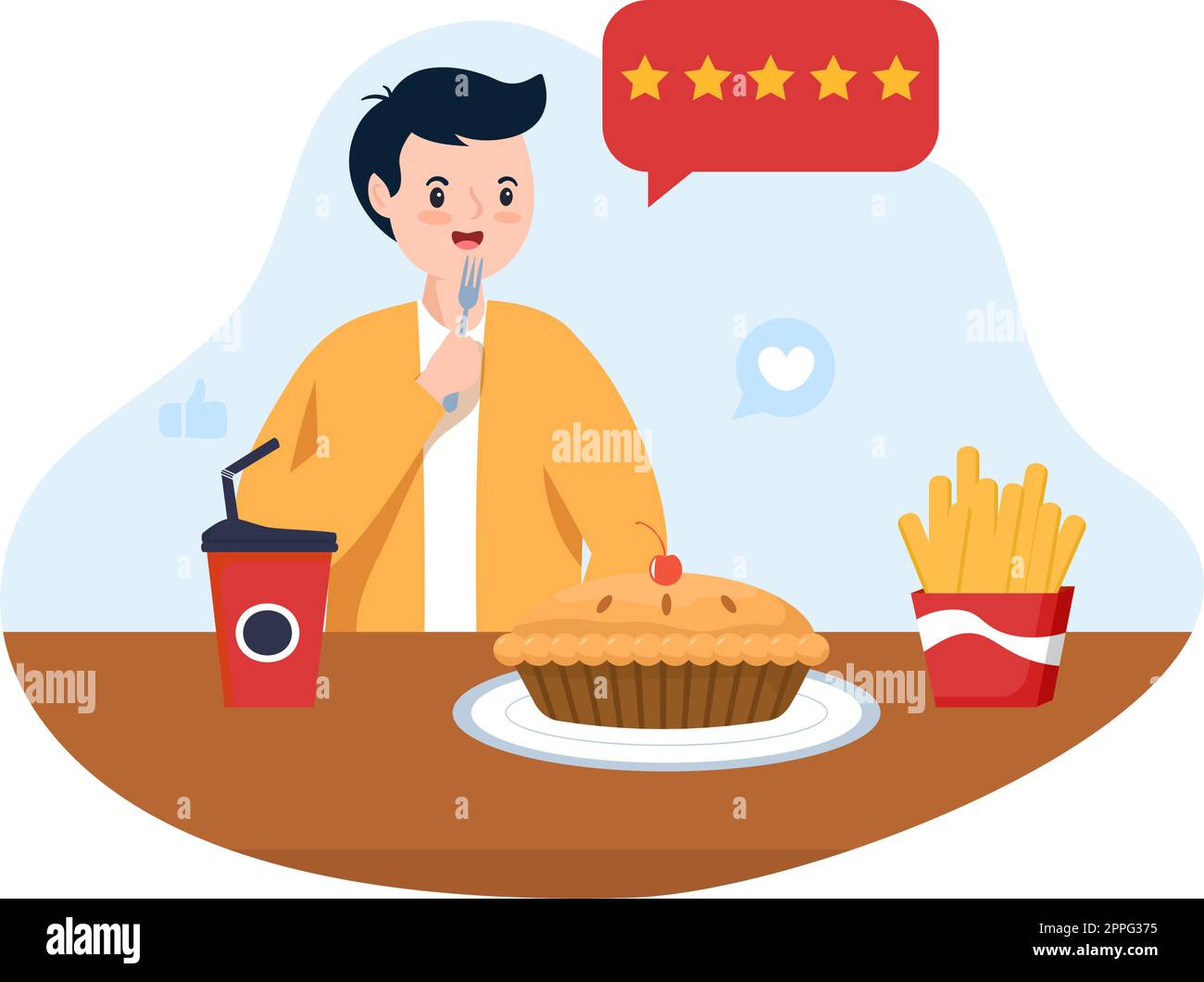 Restaurant Rating Review Template Hand Drawn Cartoon Flat Illustration ...