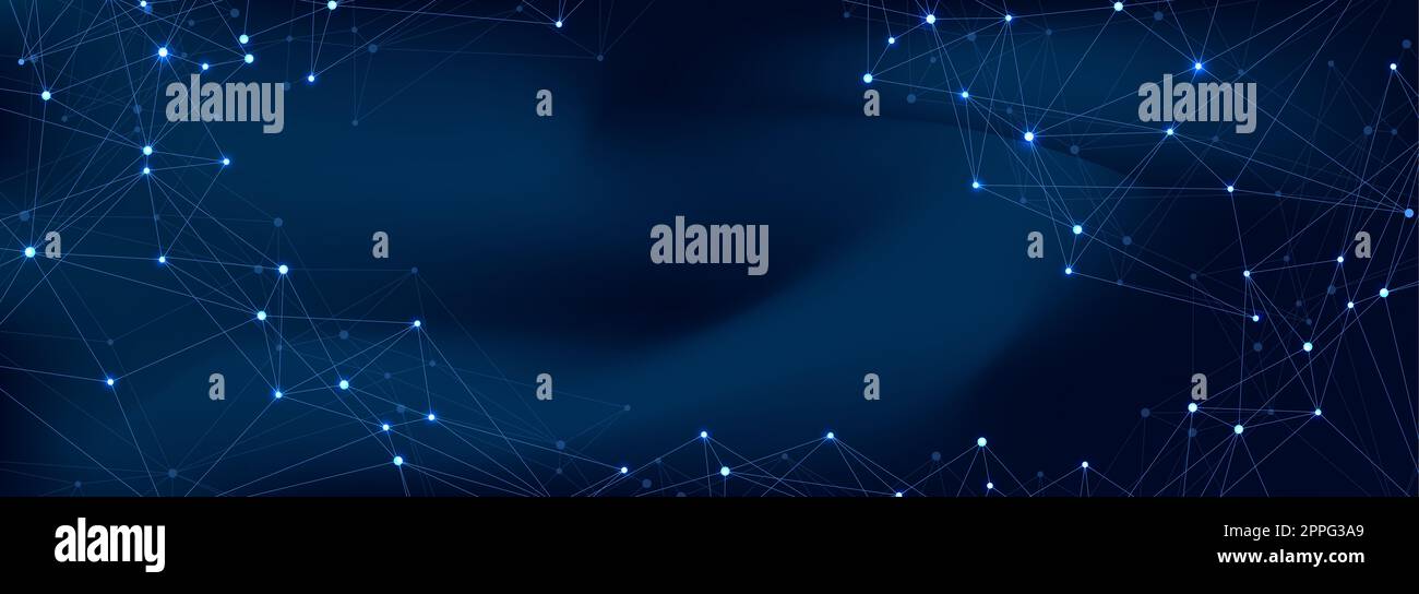 Technology abstract lines and dots connection background. Connection digital data and big data ...