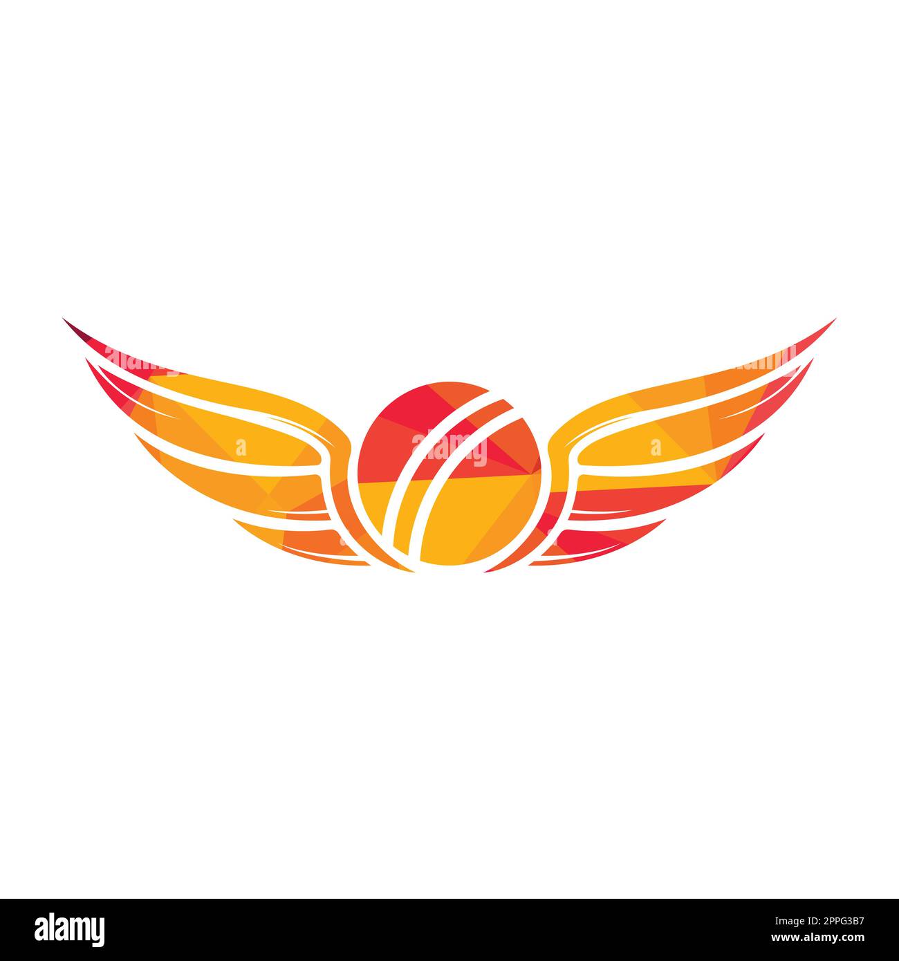 Cricket sports vector logo design template. Cricket ball with wings ...
