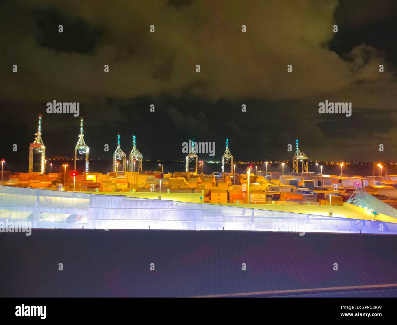 Many containers at Port Miami, one of the largest cargo ports in the US ...