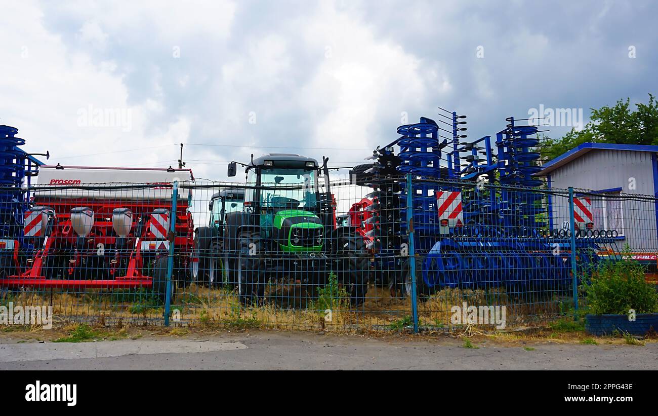 Large disc plough, towing for tractors to plow fields Stock Photo - Alamy