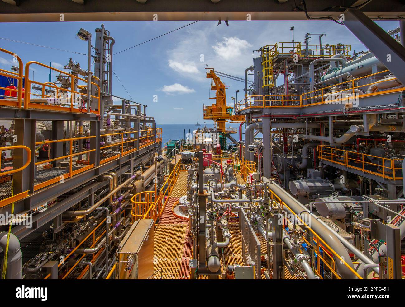 Production deck onboard offshore oil platform Stock Photo - Alamy
