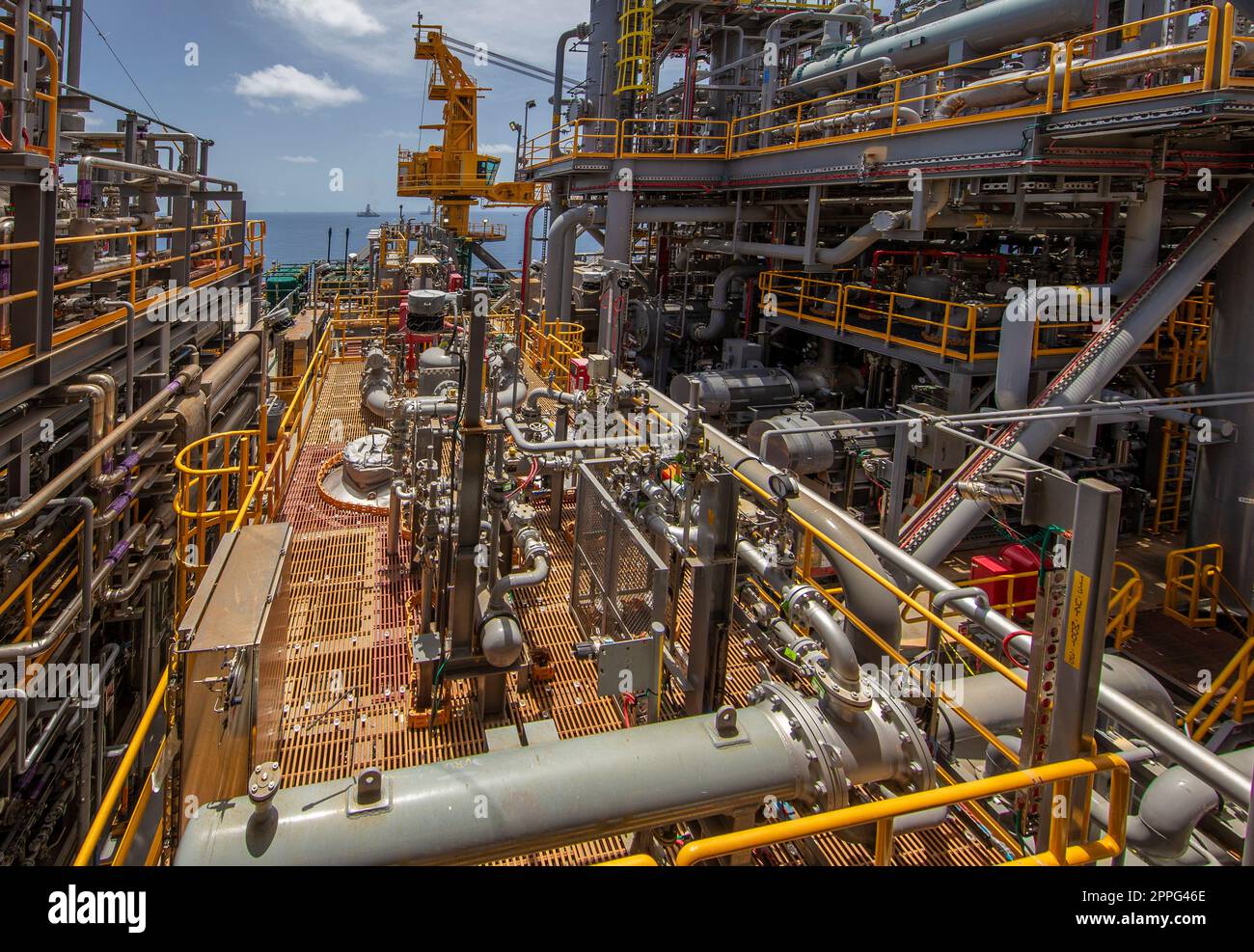 Production deck onboard offshore oil platform Stock Photo - Alamy