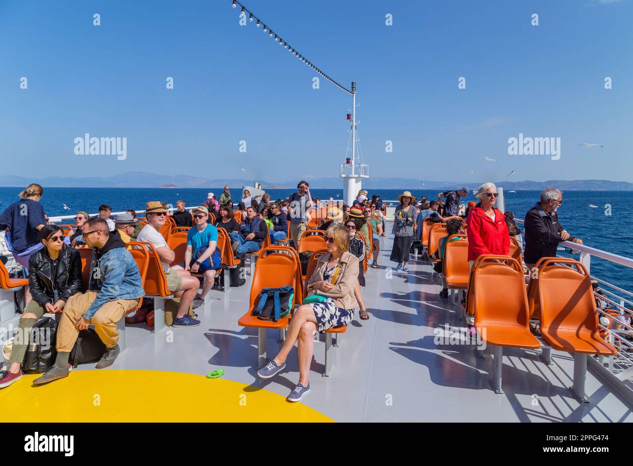 People in the ferry boat Stock Photo - Alamy
