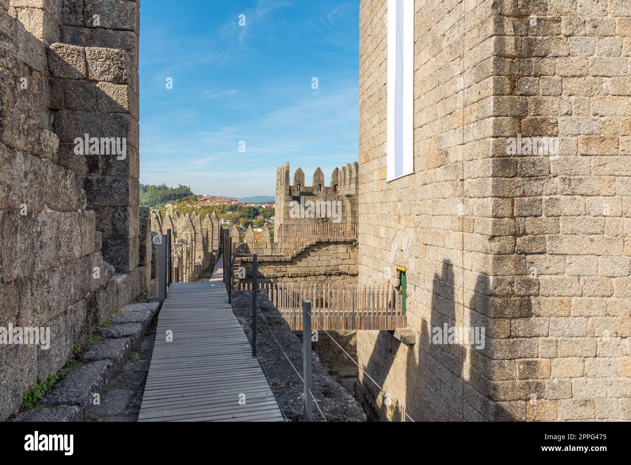 The Castle of GuimarÃ£es in the north of Portugal. GuimarÃ£es is ...