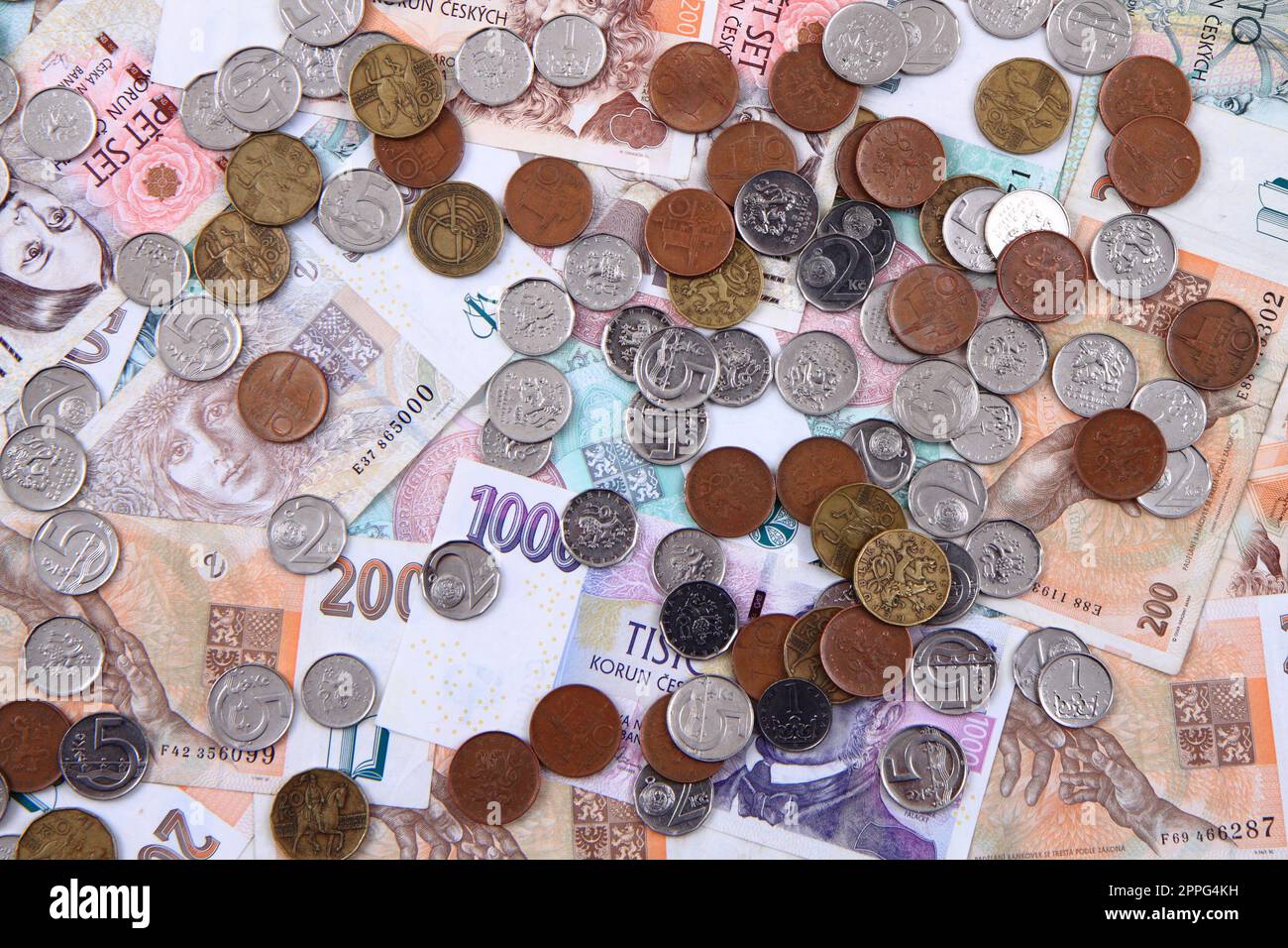 czech koruna money texture as nice background Stock Photo - Alamy