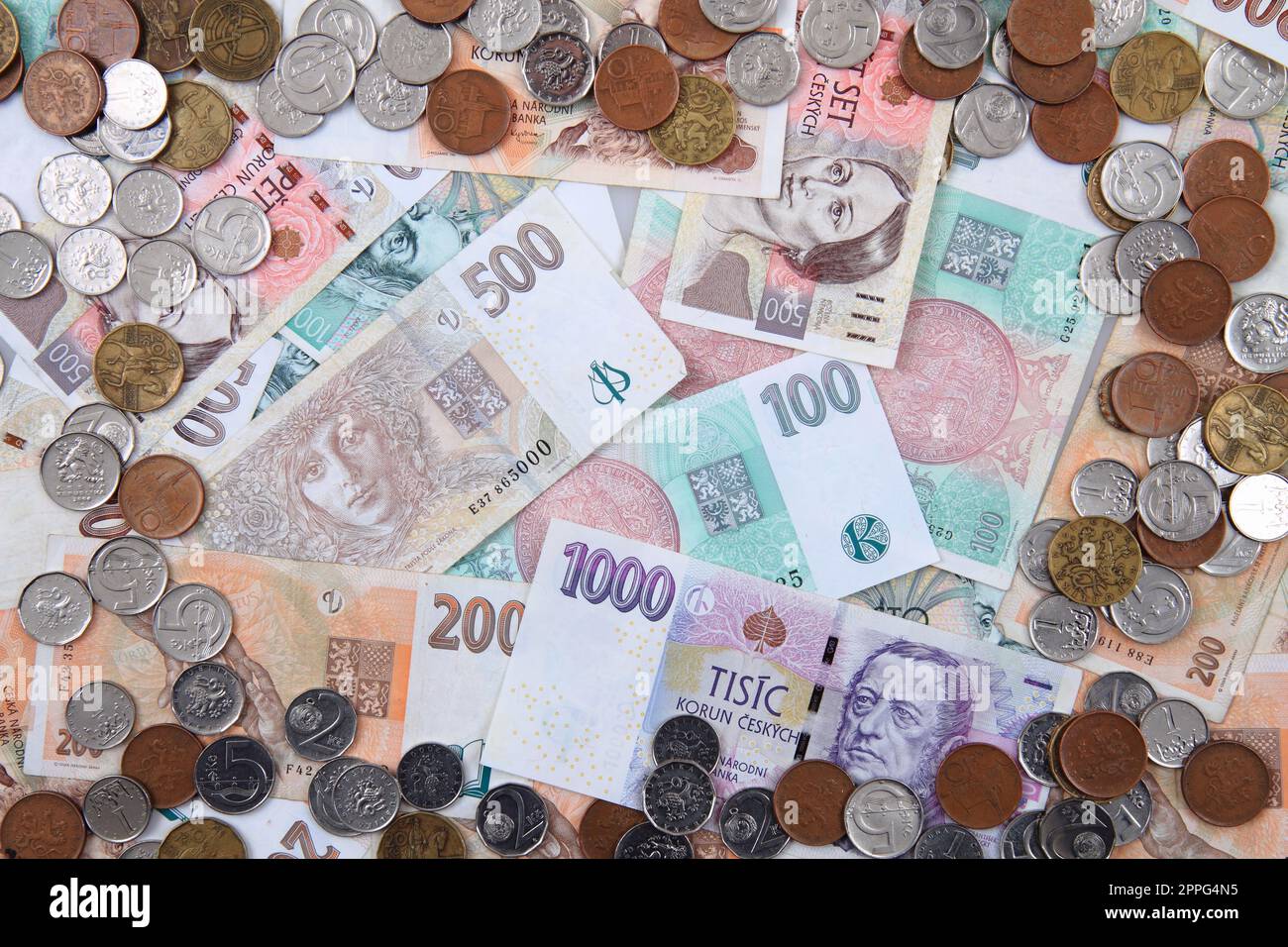 czech koruna money texture as nice background Stock Photo - Alamy