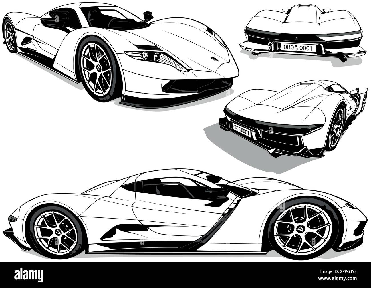 Sports car rear view Stock Vector Images - Alamy