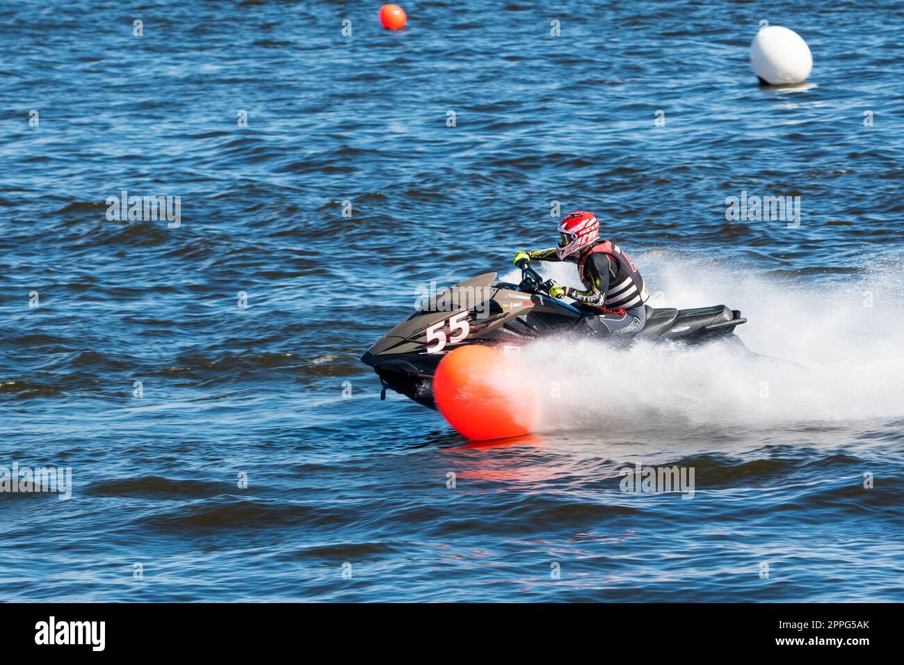 Participants in the UIM Aquabike Baltic Cup 2022 of jet boats Stock ...