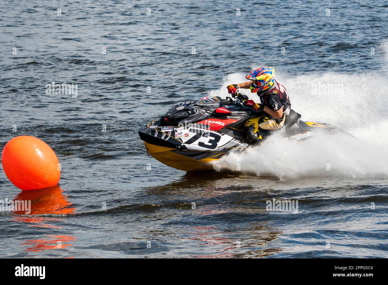 Participants in the UIM Aquabike Baltic Cup 2022 of jet boats Stock ...