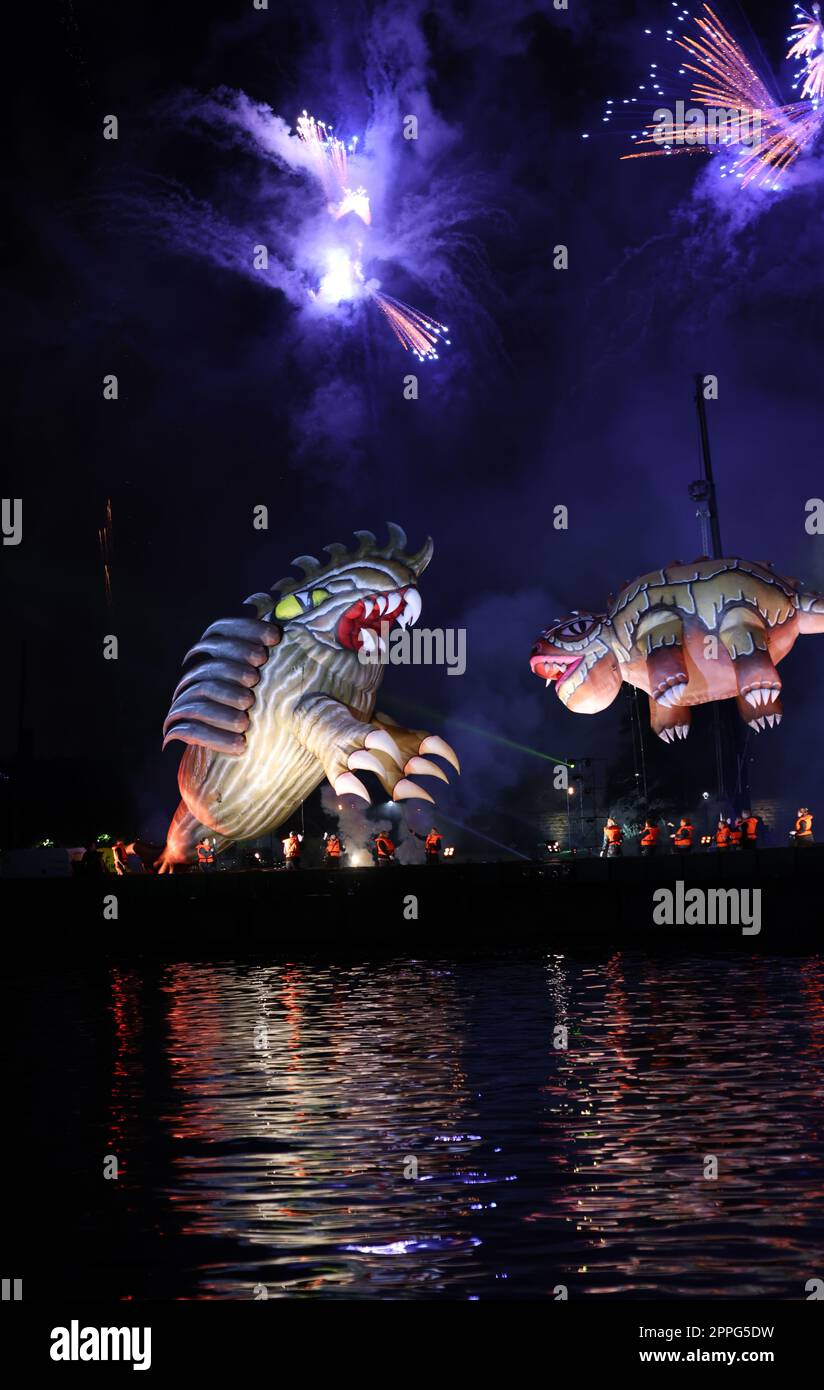 Great Dragon Parade in Cracow Stock Photo - Alamy
