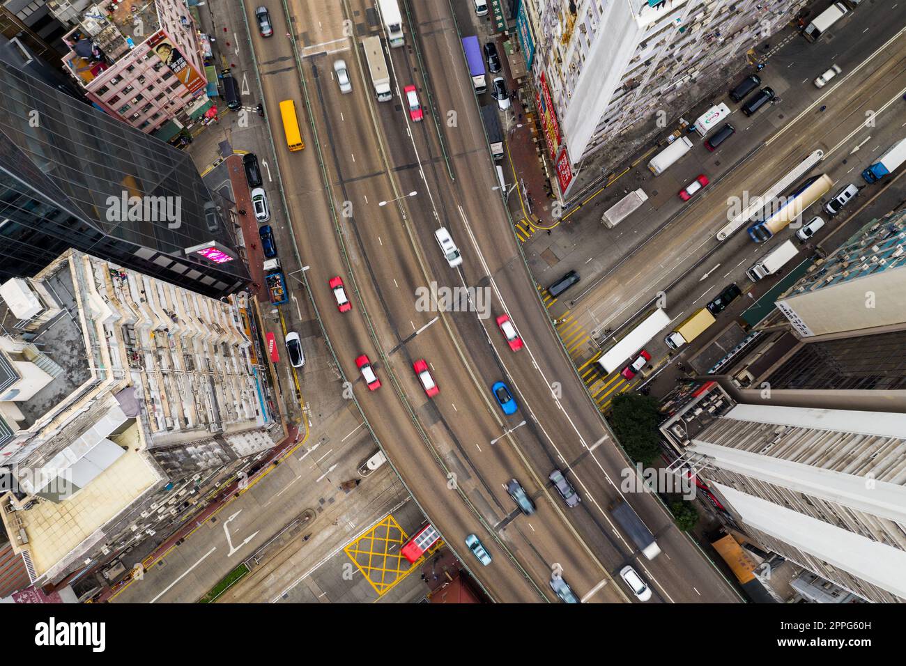 Aerial top view over traffic hi-res stock photography and images - Alamy