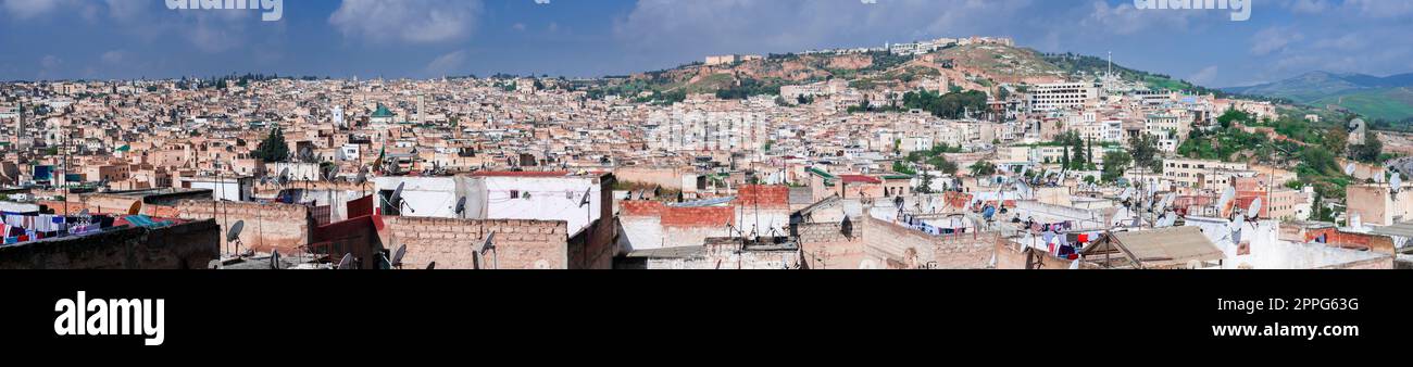 Fez fes city view morocco horizontal africa hi-res stock photography ...