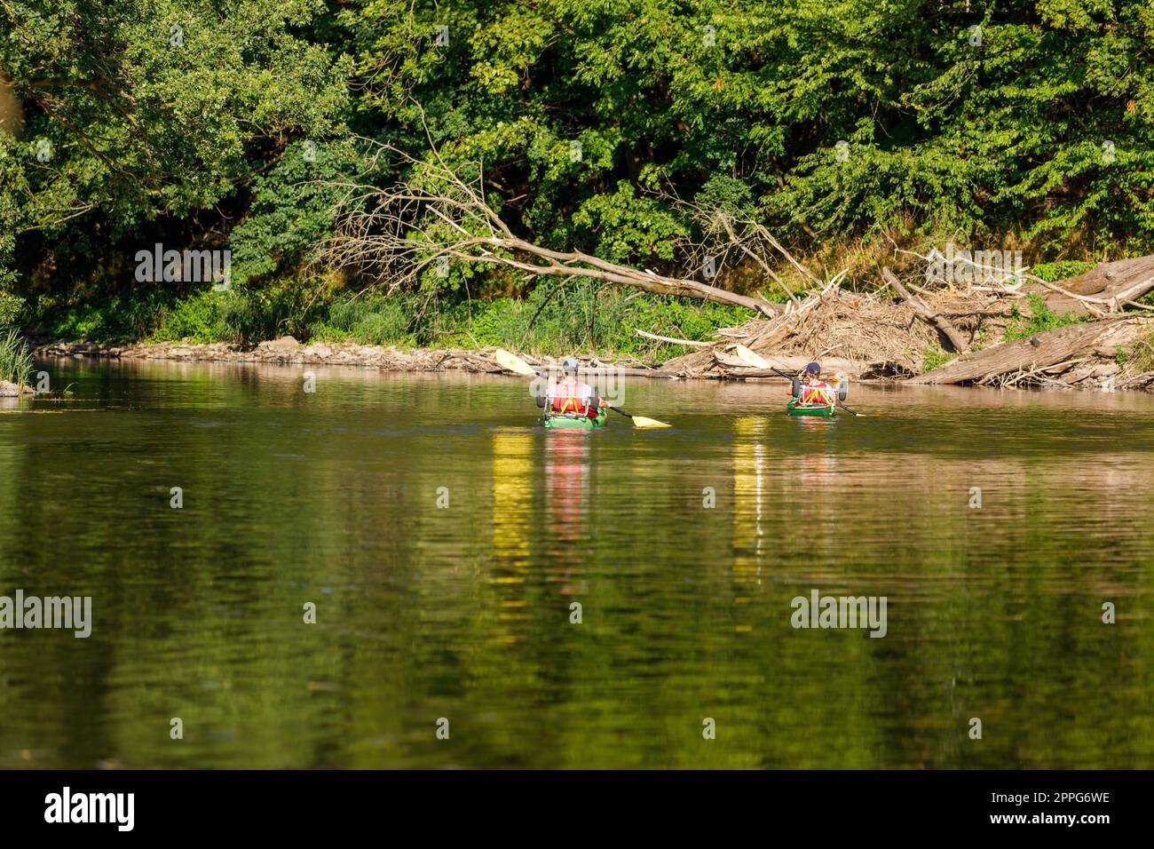 Kayaking on calm river water hi-res stock photography and images - Alamy
