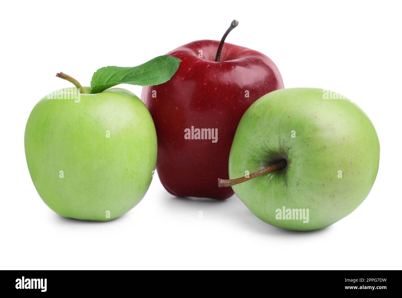 Fresh ripe green and red apples on white background Stock Photo - Alamy