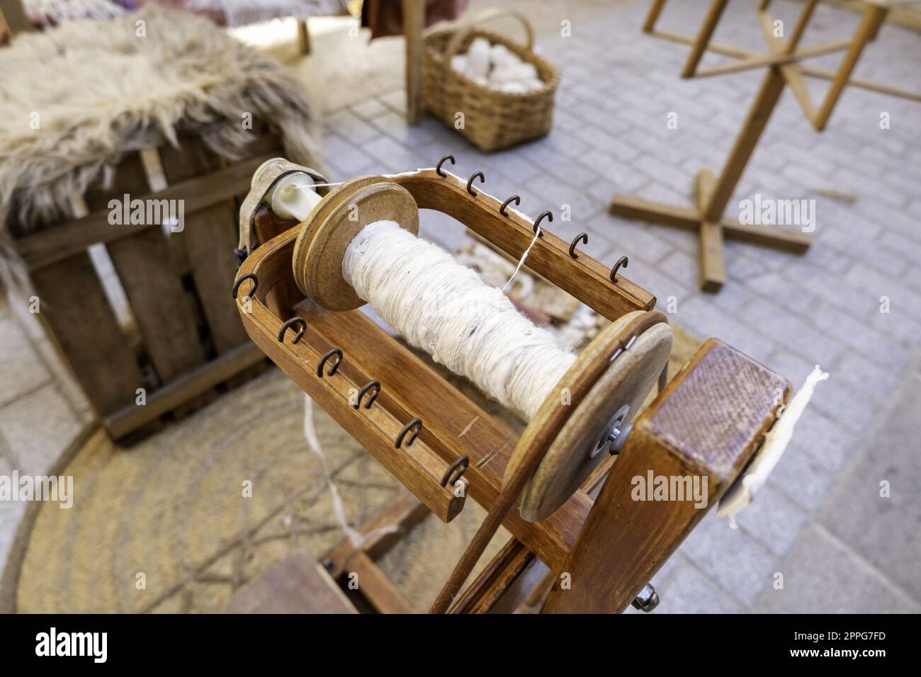 Old spinning machine Stock Photo - Alamy
