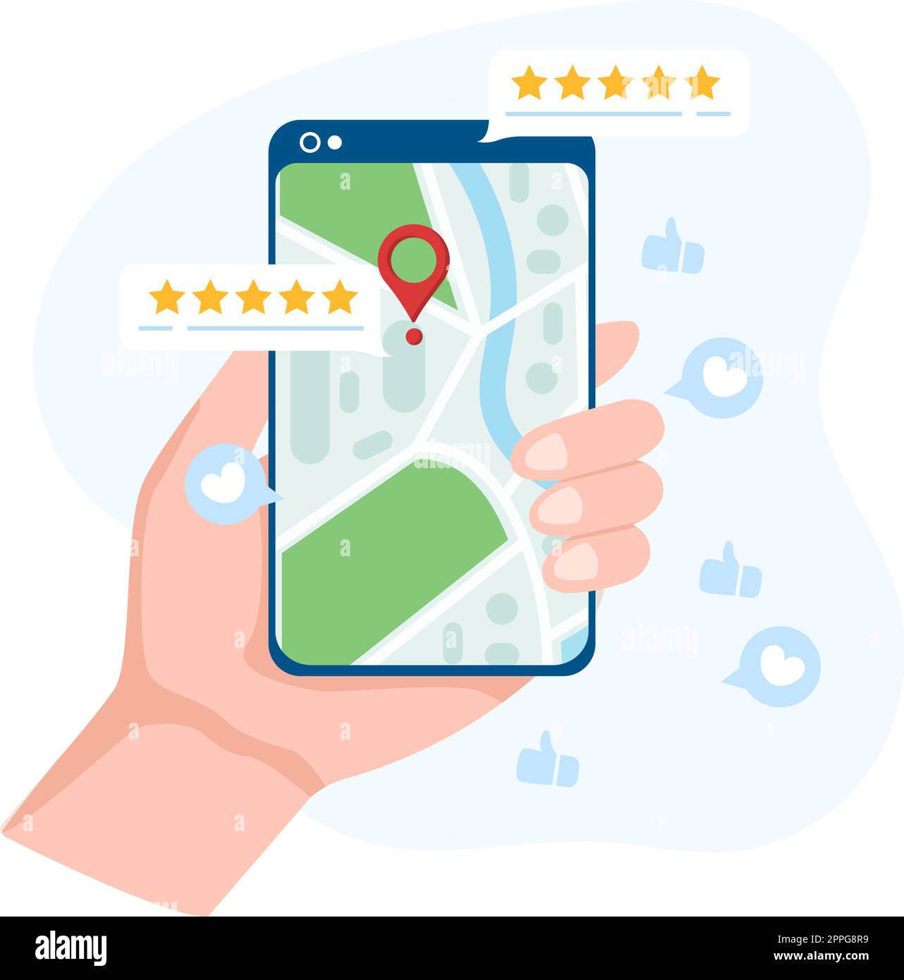 Restaurant Rating Review Template Hand Drawn Cartoon Flat Illustration ...