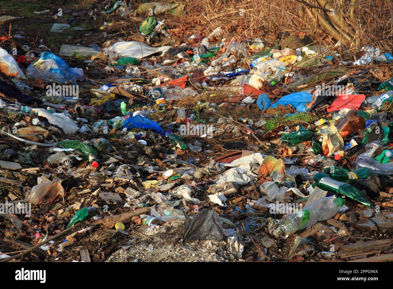 garbage and nature is a big actual problem Stock Photo - Alamy
