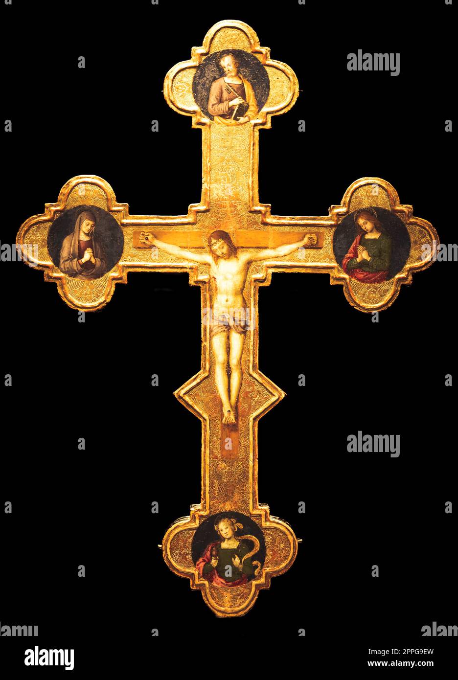 Antique crucifix made of gold - Roman Catholic Church, Jesus Christ ...