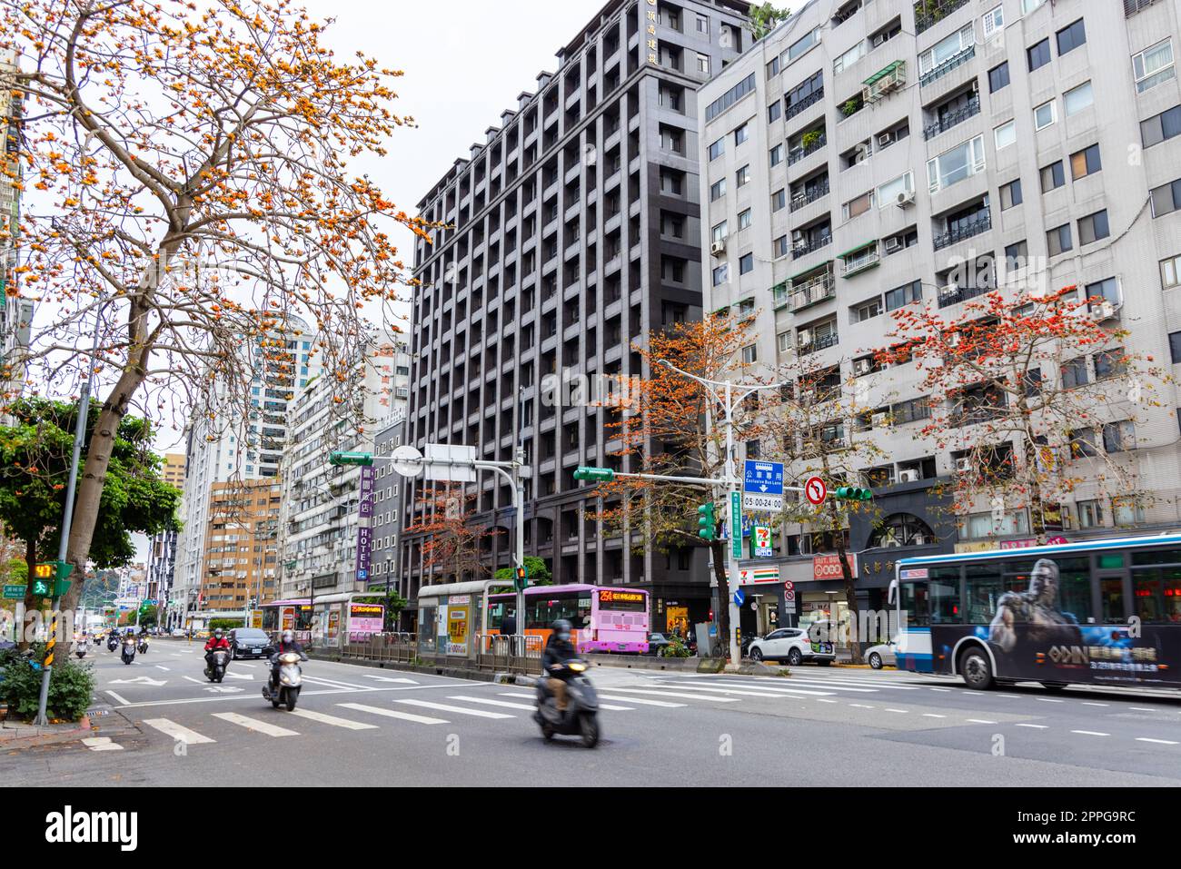 Taipei, Taiwan 24 March 2022: Taipei city street in Guting Stock Photo ...