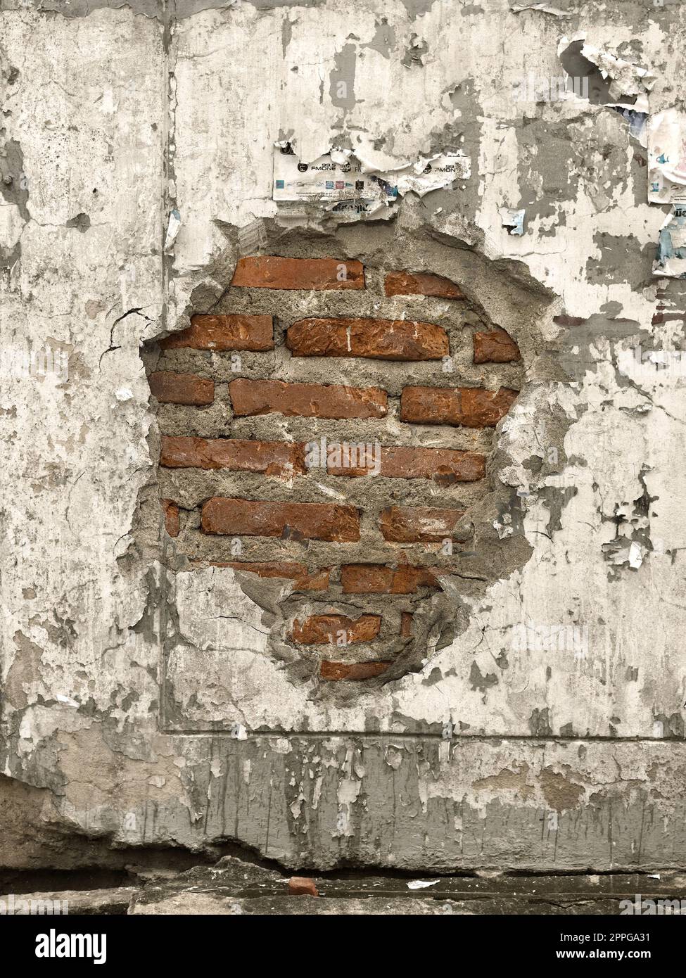 Old Concrete Wall With Broken Tiles,Use As Horror Scene Stock Photo - Alamy