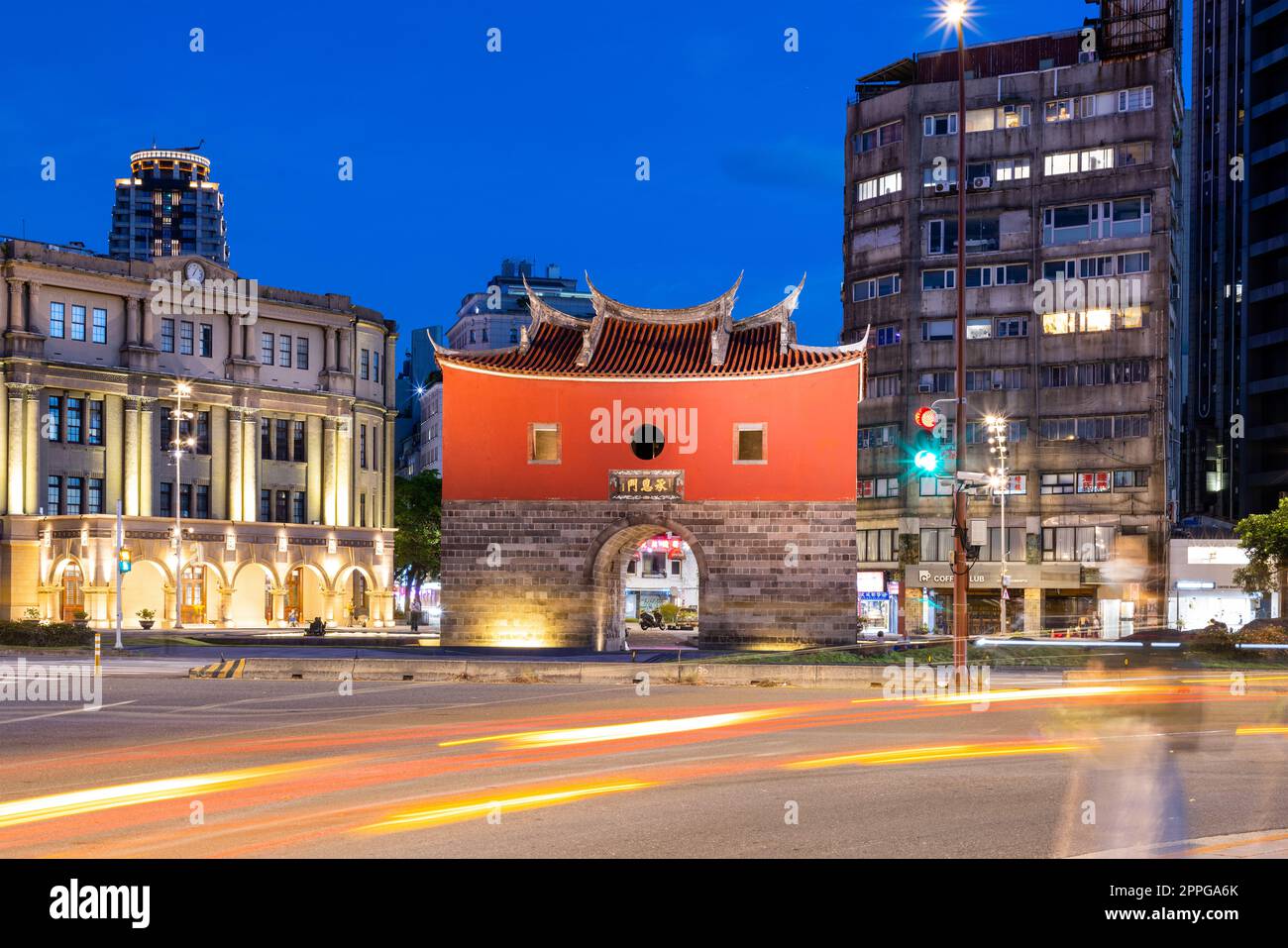Taipei, Taiwan 04 August 2022: Taipei city street with Beimen North ...