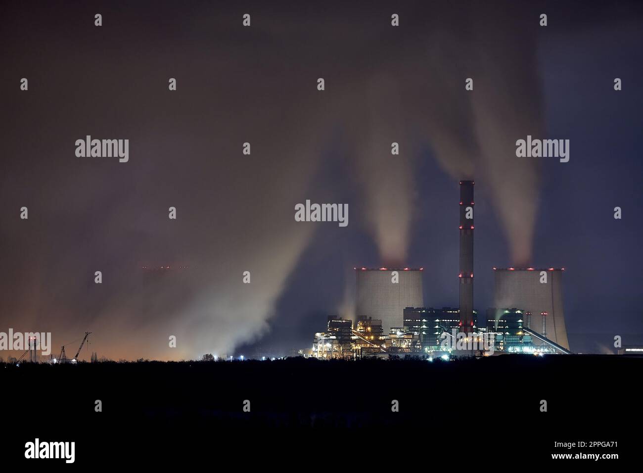 Power Plant Night Stock Photo - Alamy