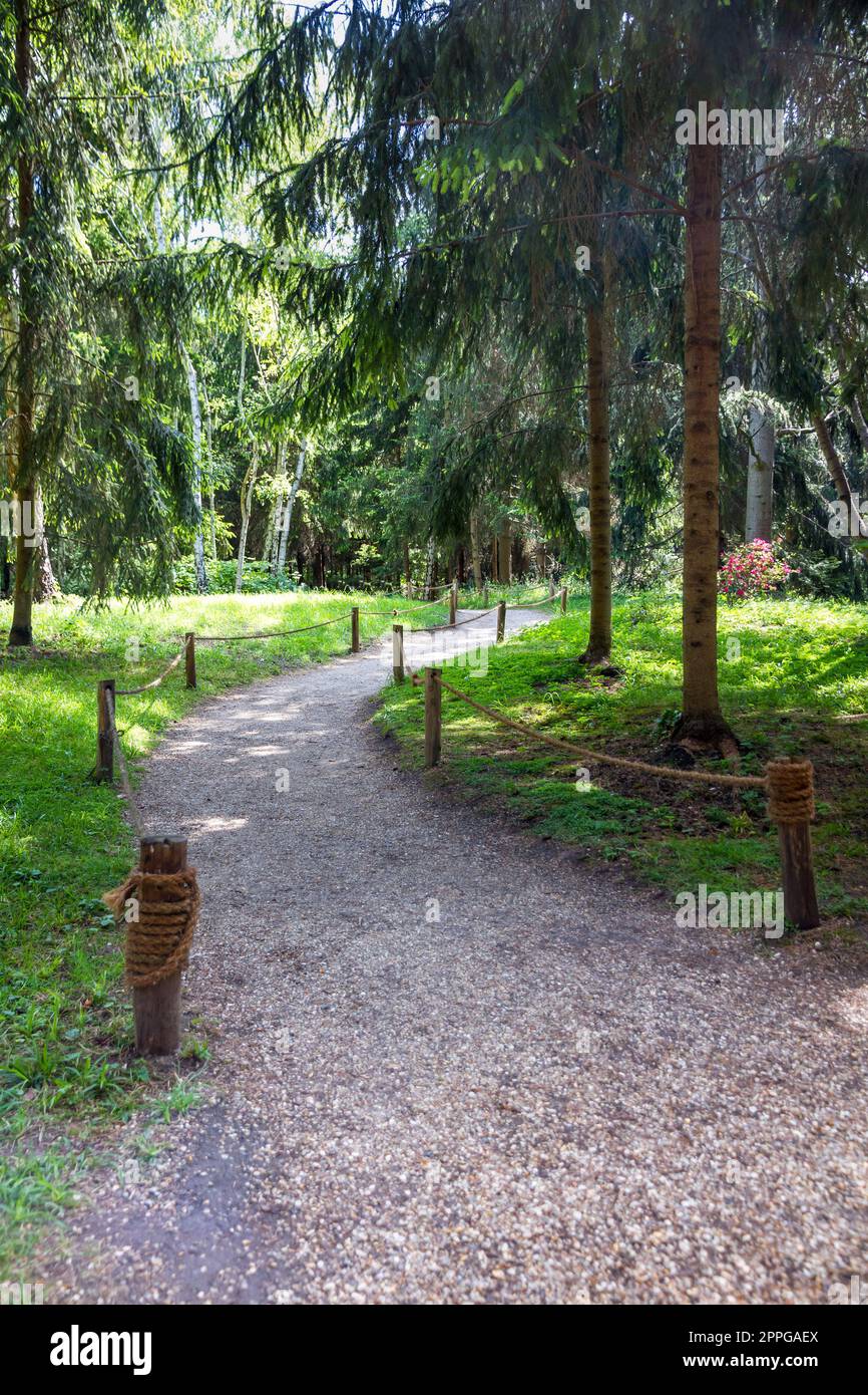 Small path in a green park Stock Photo - Alamy