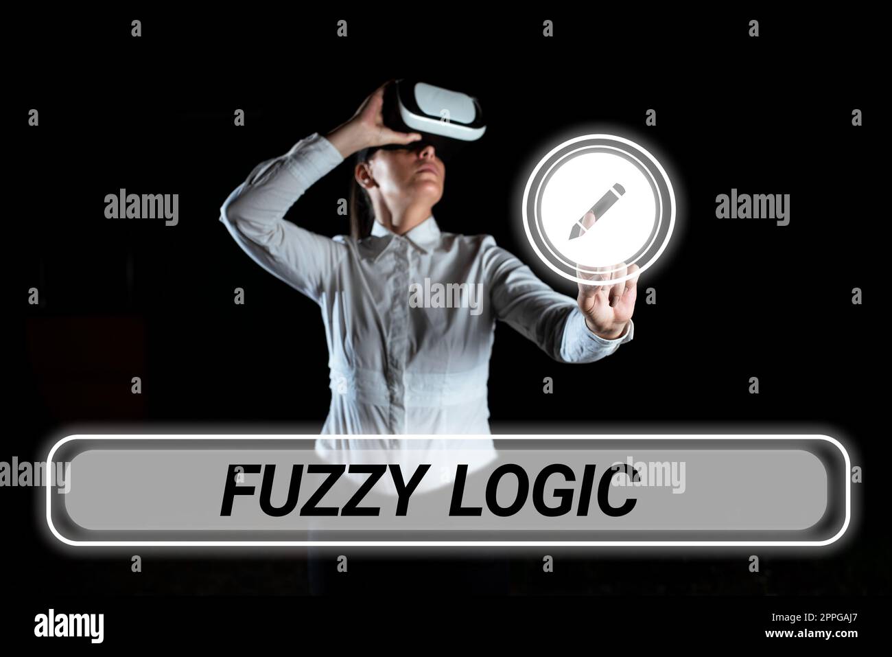 Hand writing sign Fuzzy Logic. Conceptual photo checks for extent of ...