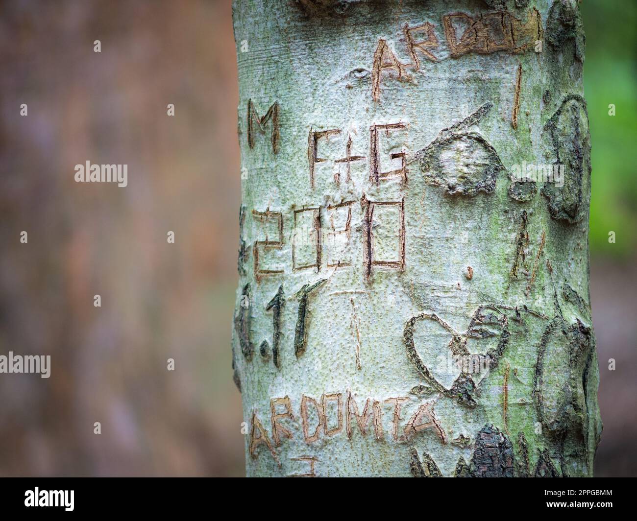 Engraved names and initials hi-res stock photography and images - Alamy