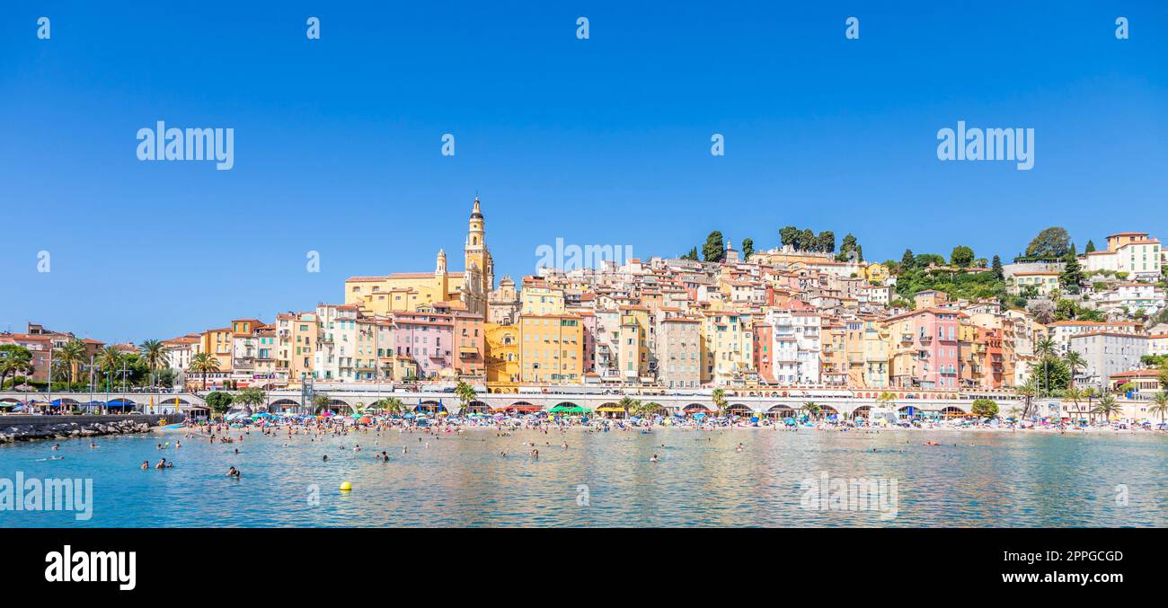 Menton on the French Riviera, named the Coast Azur, located in the ...
