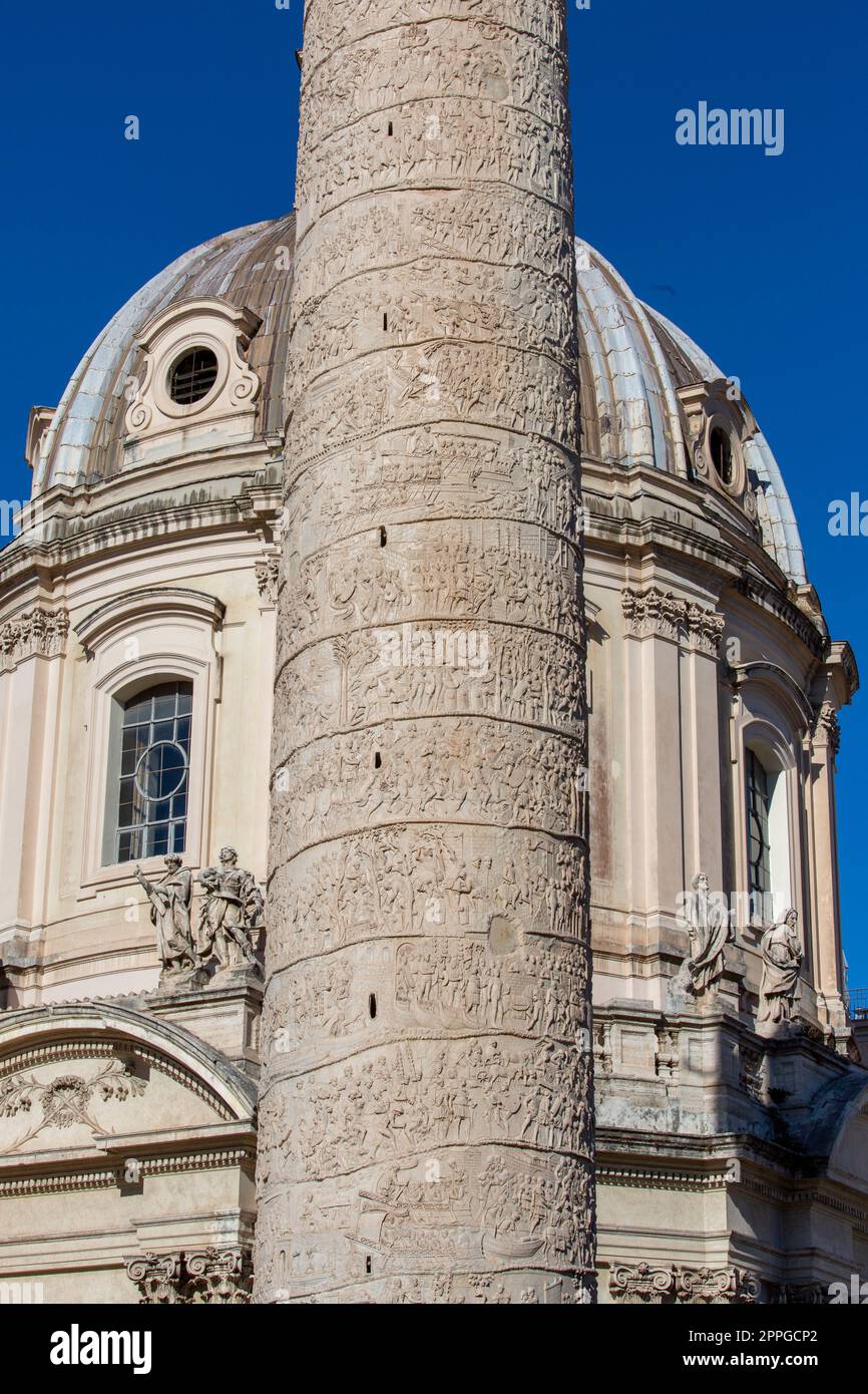 Trajan's Column, triumphal column in the roman Forum, Trajans' Forum ...