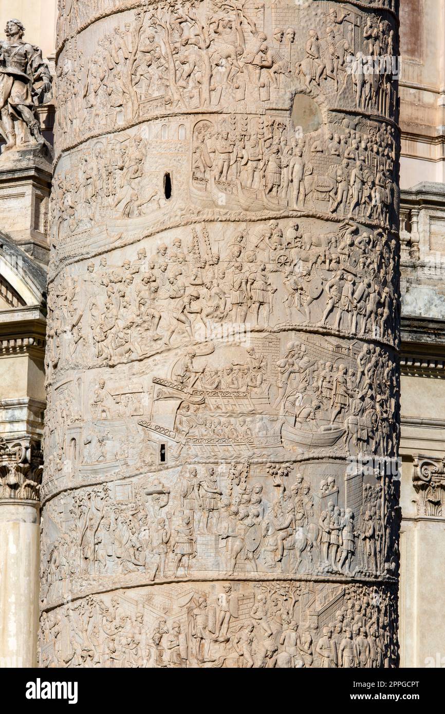 Trajan's Column, triumphal column in the roman Forum, Trajans' Forum ...