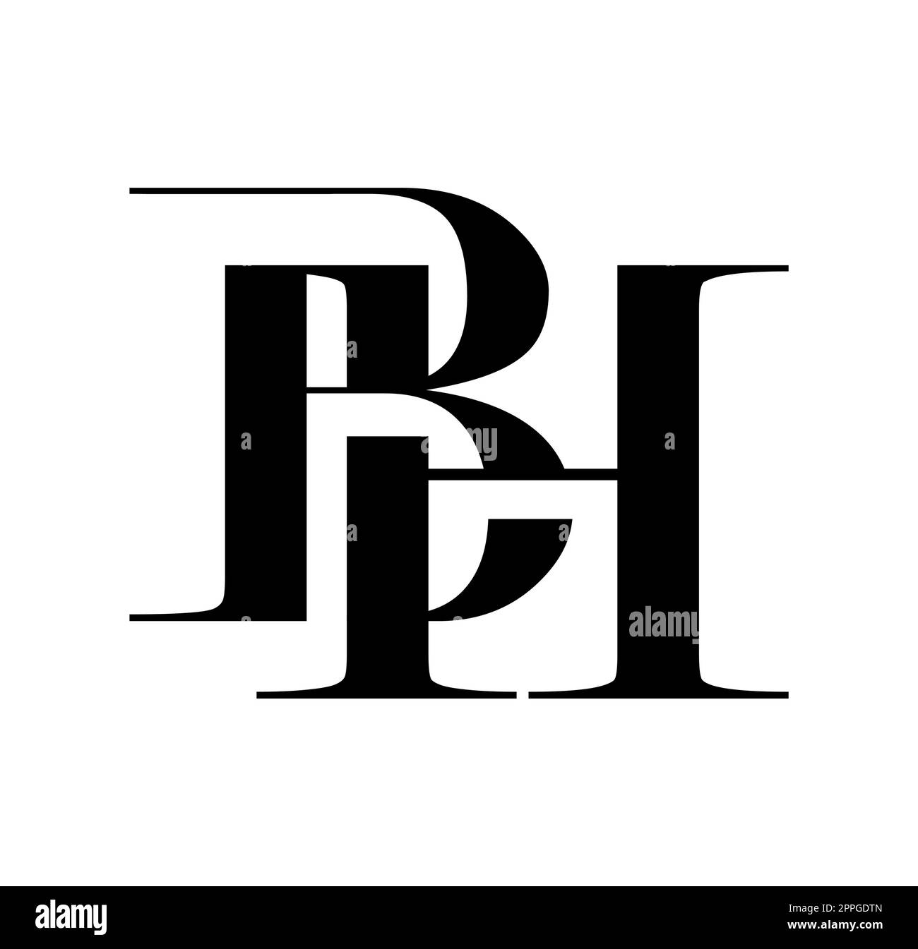 Bh minimal logo design Black and White Stock Photos & Images - Alamy