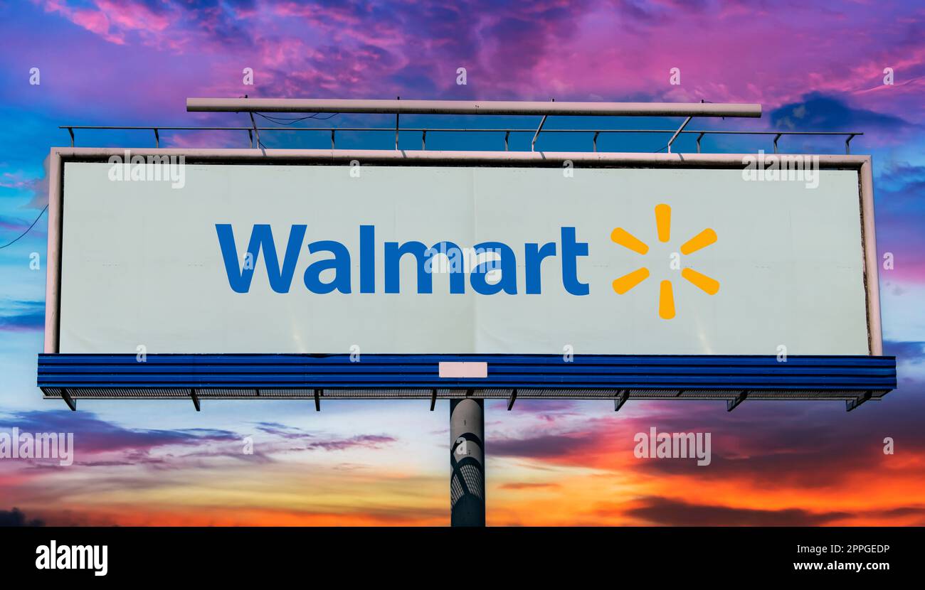Advertisement billboard displaying logo of Walmart Stock Photo - Alamy