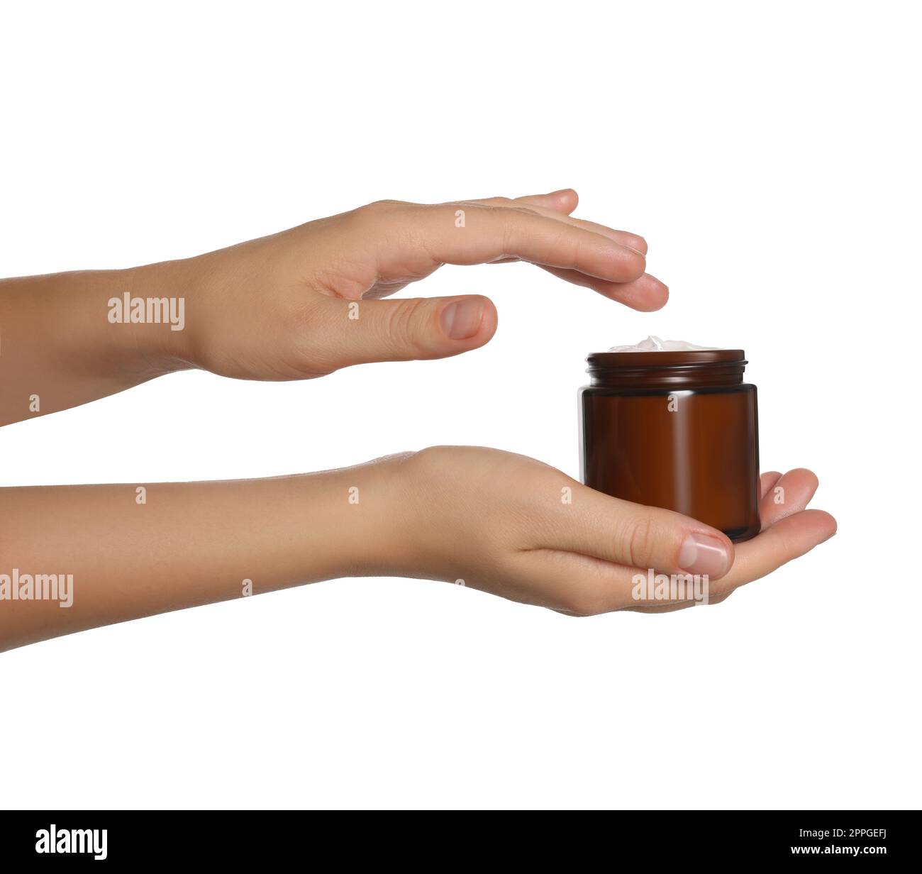 Woman taking hand cream hi-res stock photography and images - Alamy