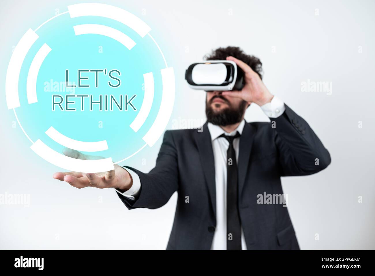 Hand writing sign Let's Rethink. Business concept an Afterthought To ...