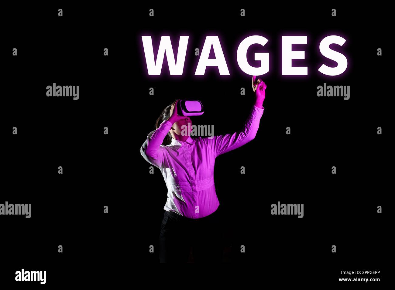 Text showing inspiration Wages. Business approach fixed regular payment ...