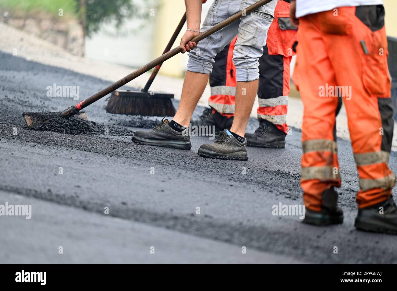Road construction site, civil engineering, asphalting Stock Photo - Alamy
