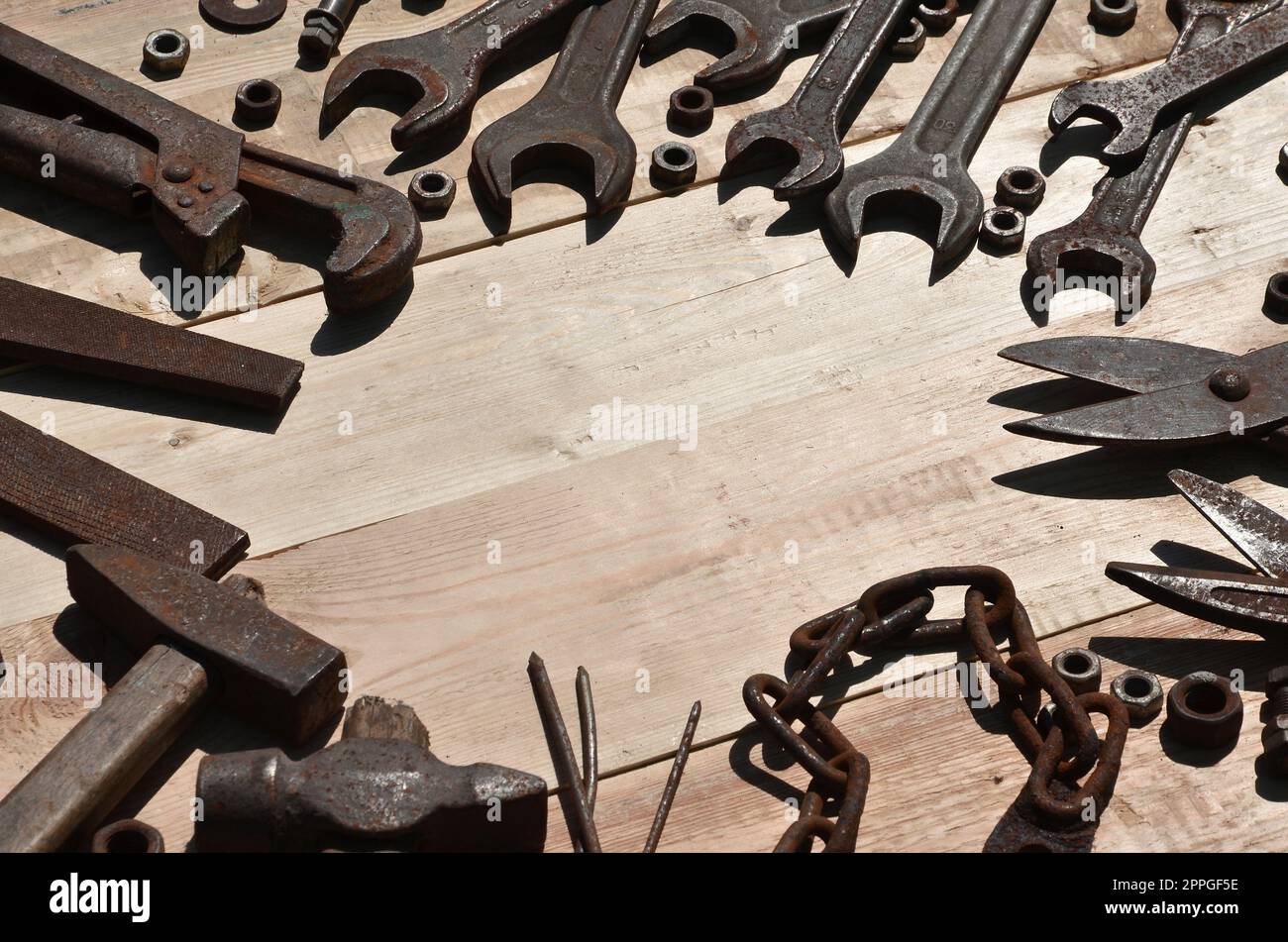Old construction tools hi-res stock photography and images - Alamy