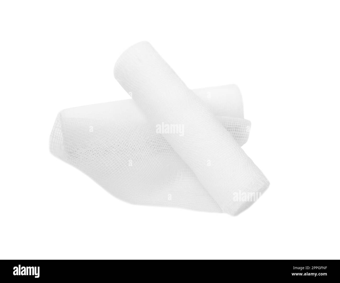 Medical gauze bandage rolls on white background Stock Photo - Alamy