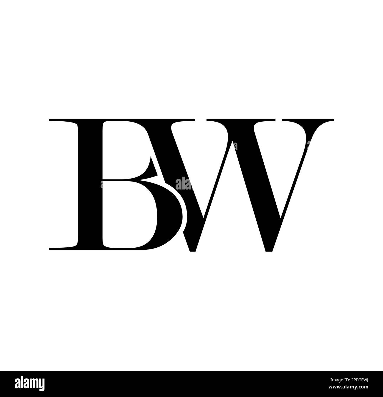 Bw letter logo Black and White Stock Photos & Images - Alamy