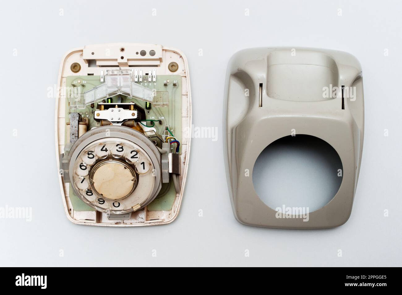 vintage rotary dial telephone dismantled Stock Photo - Alamy