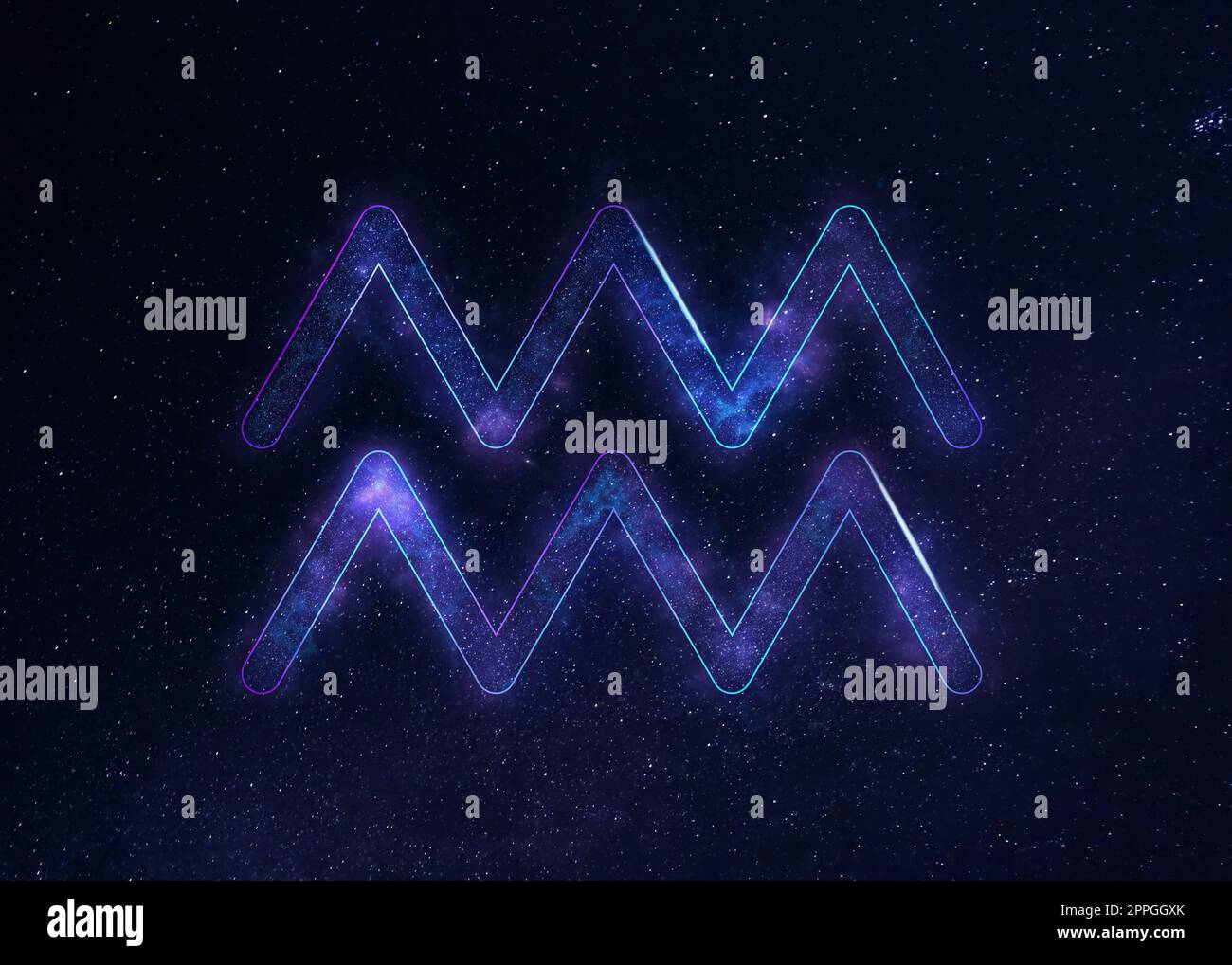 Aquarius astrological sign in night sky with beautiful sky Stock Photo ...