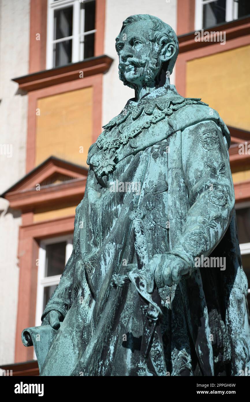 The monument to King Maximilian II of Bavaria stands in front of the ...