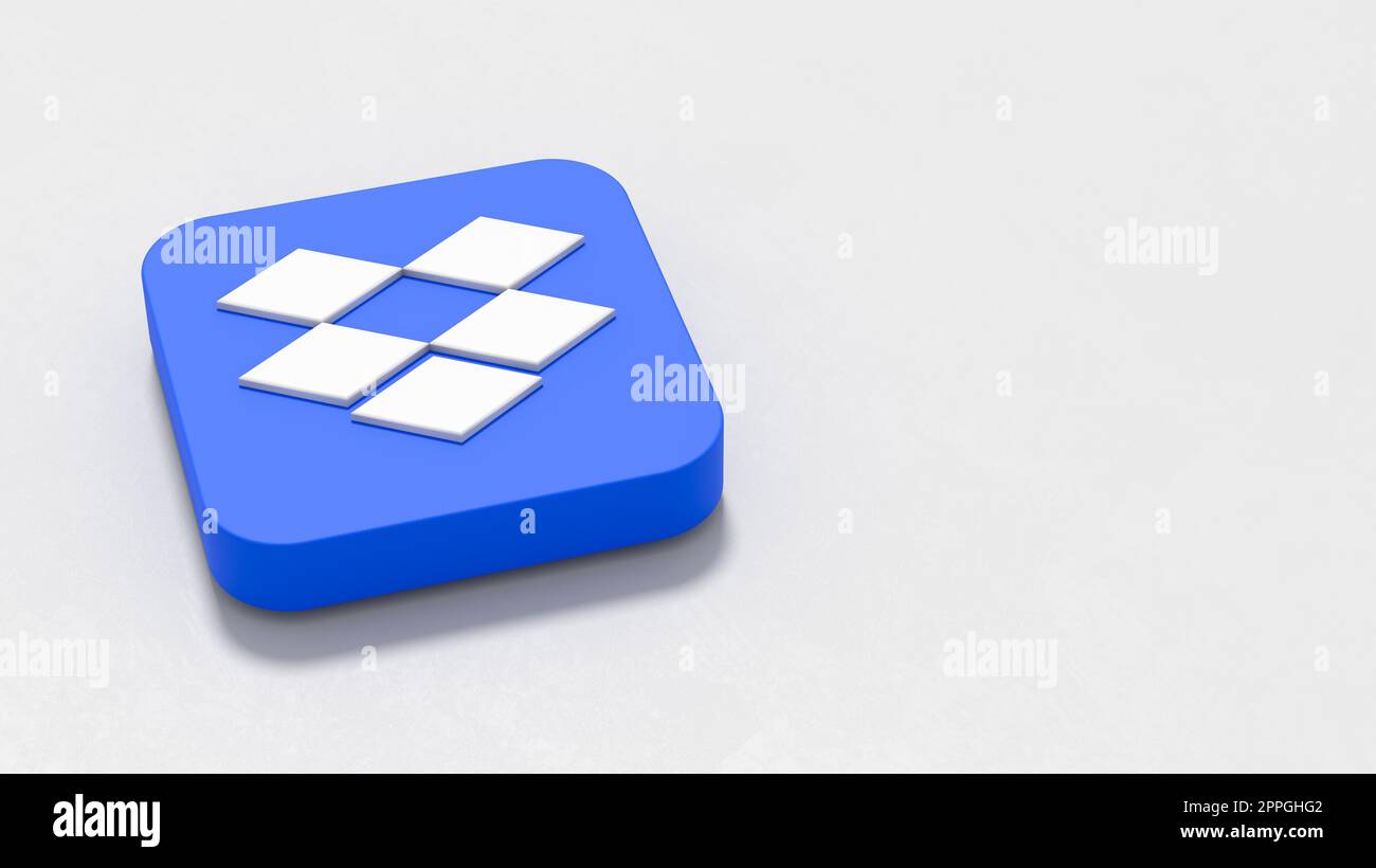 Dropbox Logo on Light Gray Background with Copy space Stock Photo - Alamy