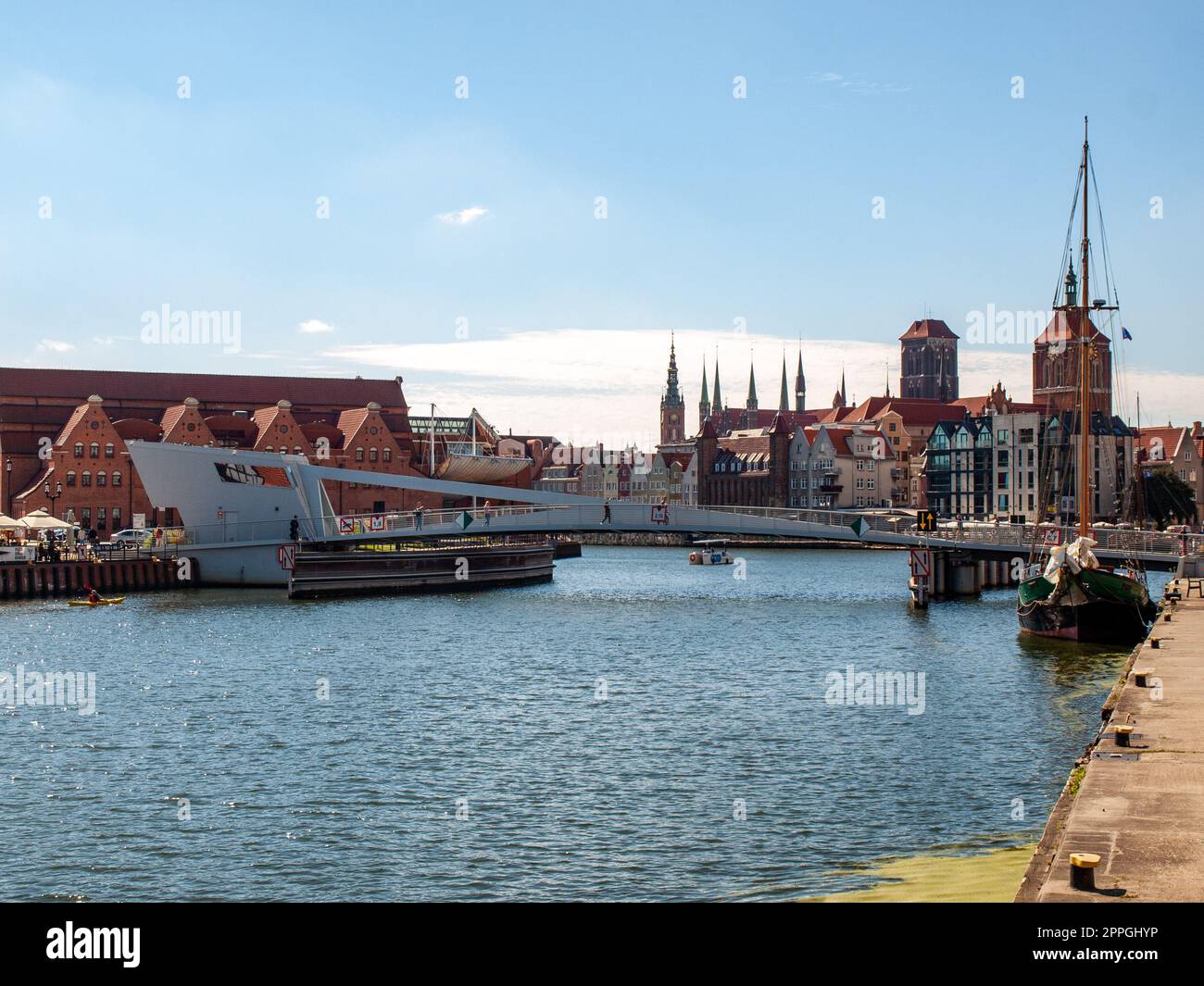 The Draw Footbridge over the MotÅ‚awa River in Gdansk Stock Photo - Alamy